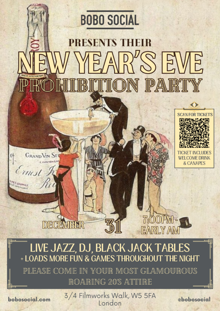 Ring in 2024 at Bobo Social’s Roaring 20’s New Year’s Eve Party - Filmworks Ealing